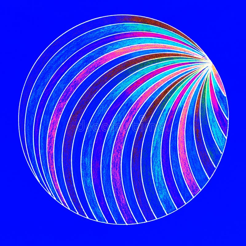 A Circle with Lots of Curved Coloured Lines. Stock Illustration ...