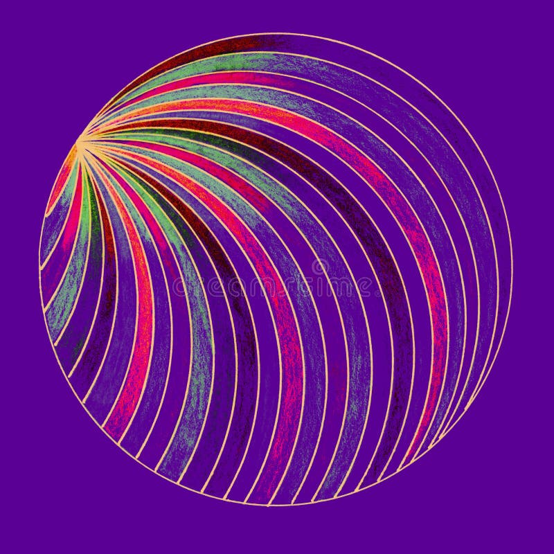 A Circle with Lots of Curved Coloured Lines. Stock Illustration ...