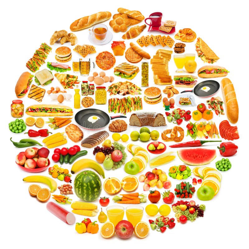 Food Pyramid - Lots of Items Stock Photo - Image of grain, isolated ...