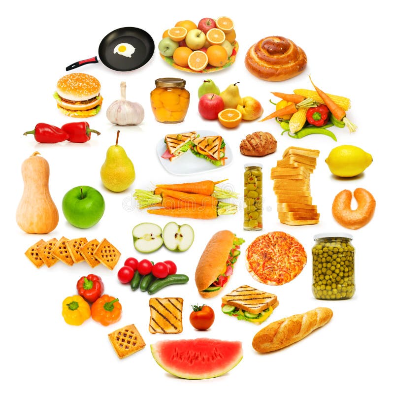 Food Pyramid - Lots of Items Stock Photo - Image of grain, isolated ...