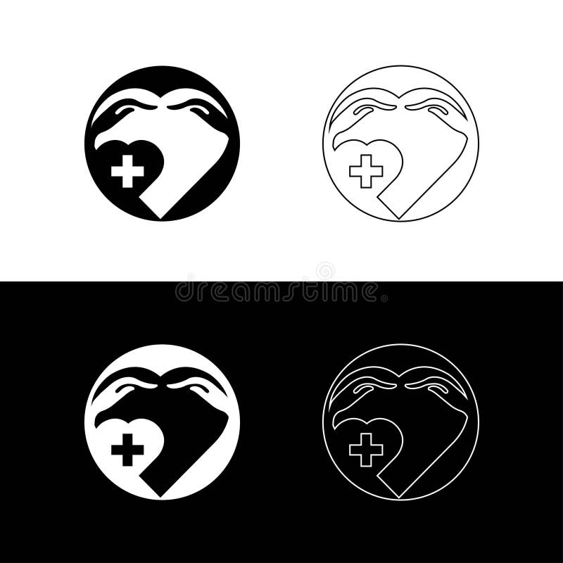 Circle Love Hand Care Medical Logo Design Stock Vector - Illustration ...