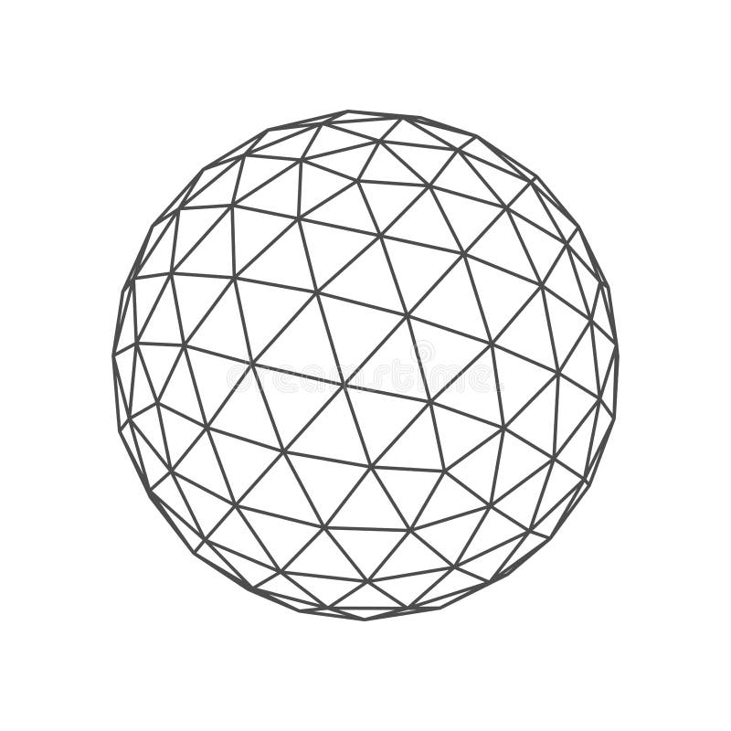 Circle Low Poly Line Geometric Shape, Lattice Grid Stock Vector ...