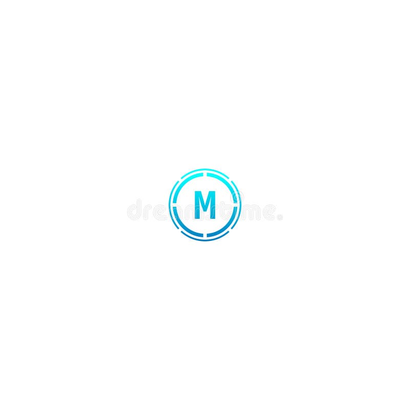 Circle M Logo Letter Design Concept in Gradient Colors Stock Vector ...