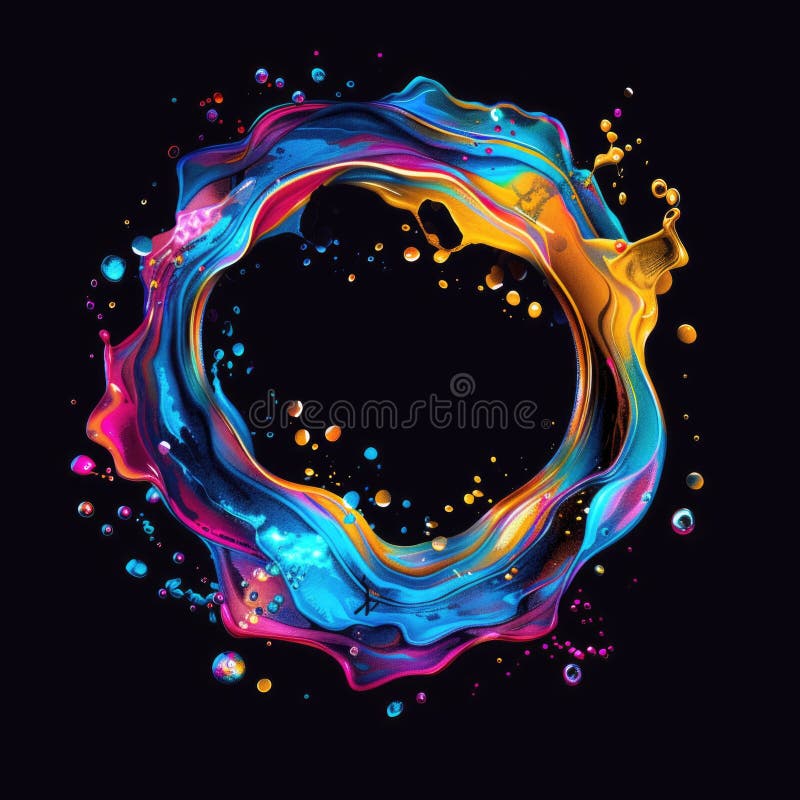 A Circle Made of Liquid and Bubbles. Great for Science or Abstract ...