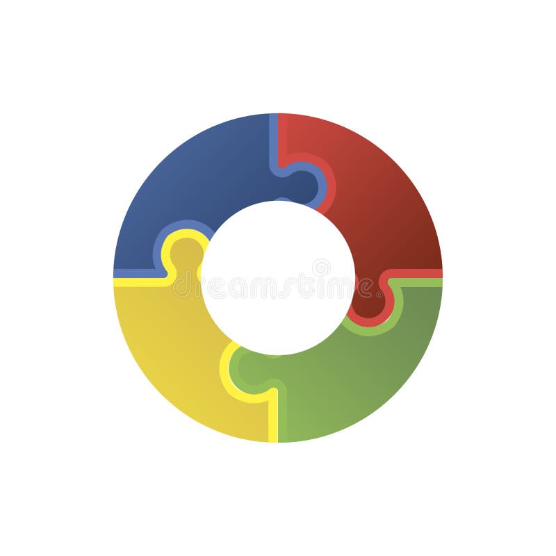 Circle Made of Puzzle Pieces, Stock Vector Illustration Stock ...