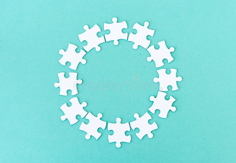 Circle Made of Puzzle Pieces Stock Image - Image of inscription, mockup ...