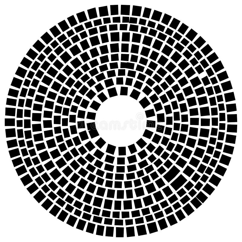 Circle Made of Rectangles. Irregular Circular Element Stock Vector ...