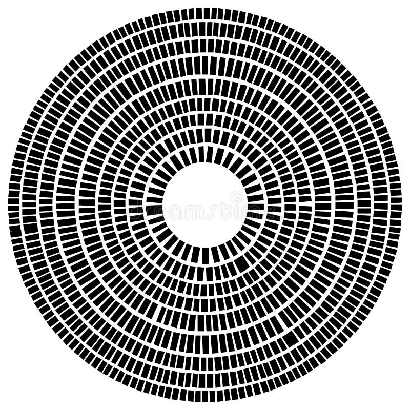 Circle Made of Rectangles. Irregular Circular Element Stock Vector ...