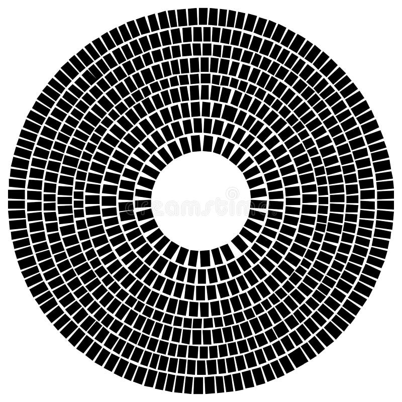 Circle Made of Rectangles. Irregular Circular Element Stock Vector ...