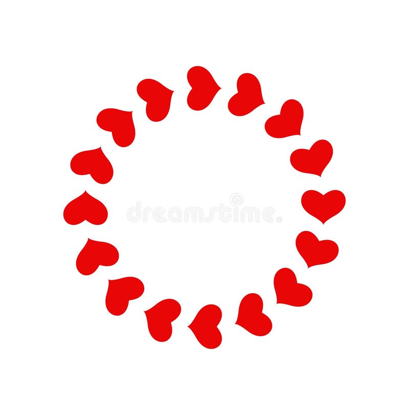 Circle Made by Red Hearts on White Background Vector Icon Stock Vector ...