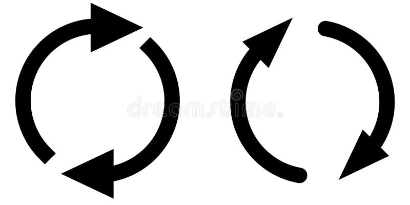 Circle Made of Two Joining Arrows - Simple Cycle Sign or Icon Stock ...