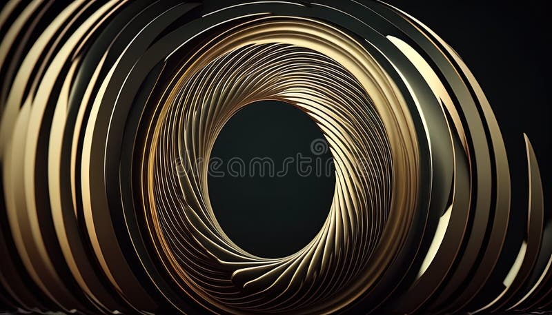 Circle Made of Wavy Lines, Digital Art Illustration, Generative AI ...