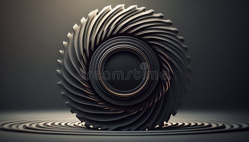 Circle Made of Wavy Lines, Digital Art Illustration, Generative AI ...