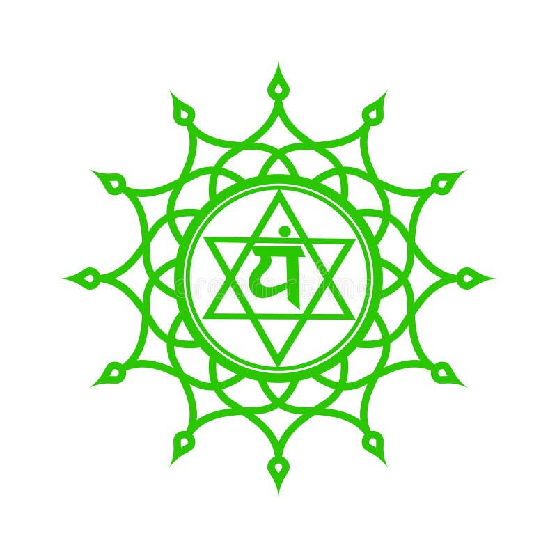 Circle Mandala Pattern. Anahata Chakra. Stock Vector - Illustration of ...