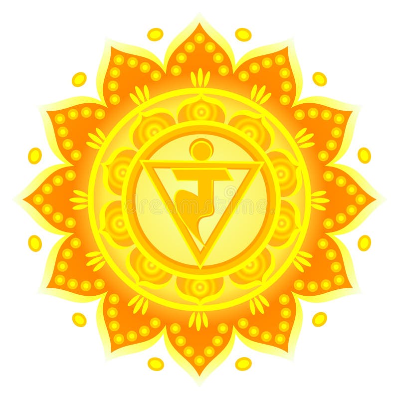 Circle Mandala Pattern. Manipura Chakra Stock Vector - Illustration of ...