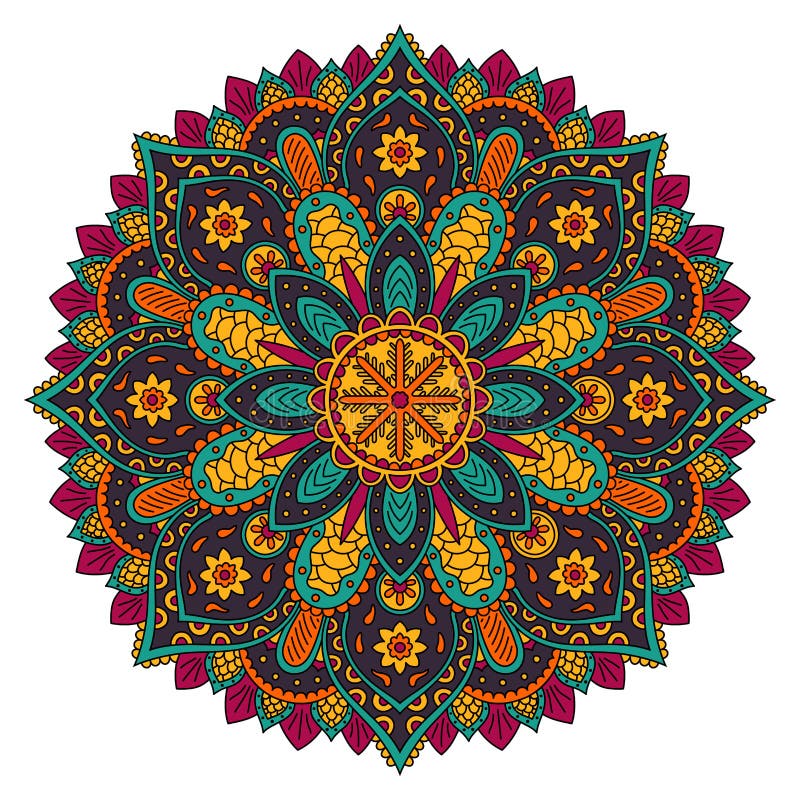 Circle mandala pattern stock vector. Illustration of drawing - 82713623