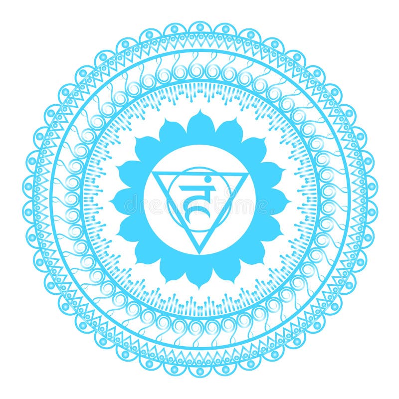 Circle Mandala Pattern. Vishuddha Chakra. Stock Vector - Illustration ...