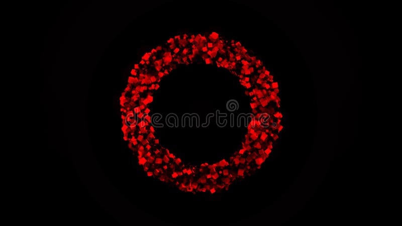 Circle of Many Colored Red Particles that Flying into the Sides on ...