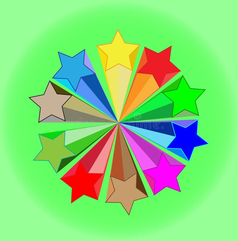 Circle Many Star a Green Background Stock Illustration - Illustration ...
