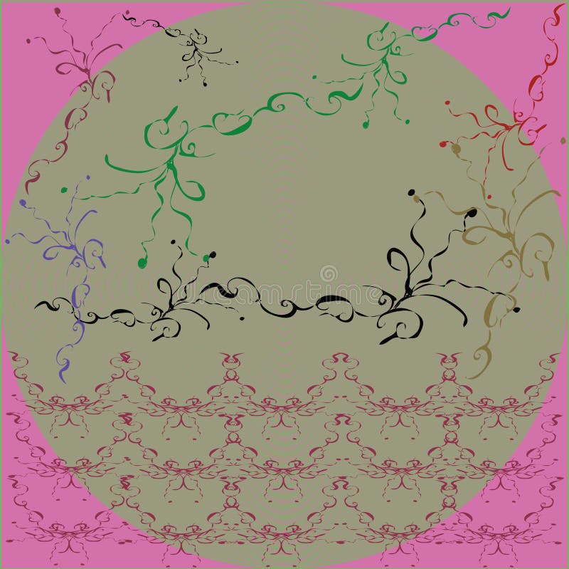 Circle Matt Colors with Patterns on a Black Stock Illustration ...