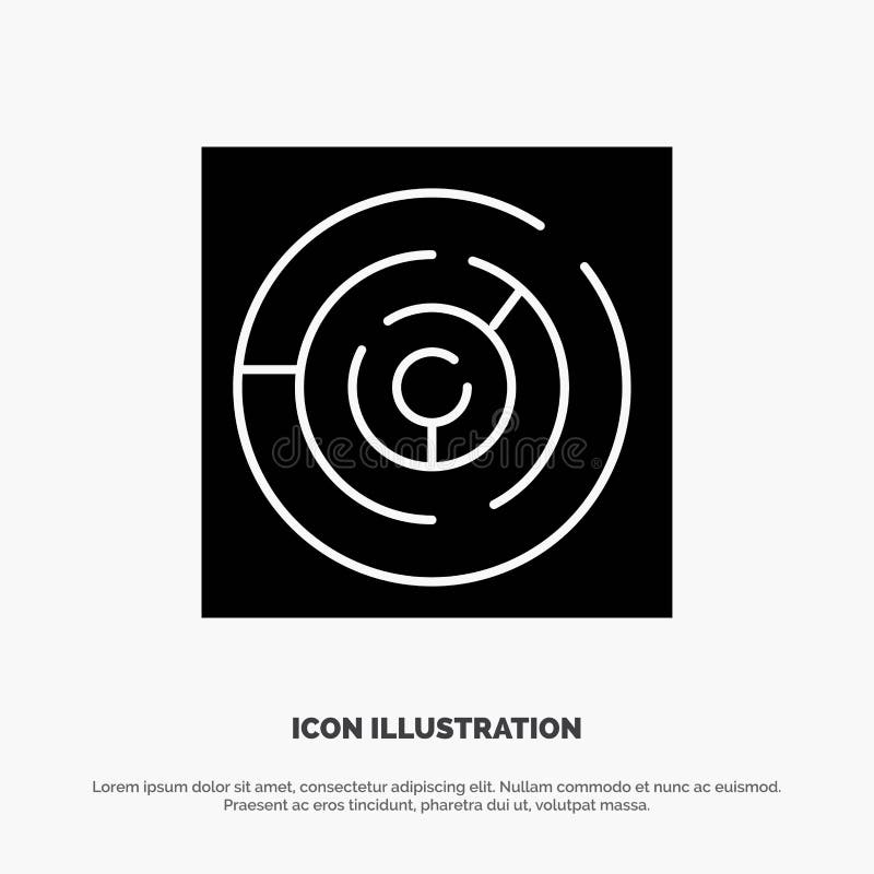 Circle, Circle Maze, Labyrinth, Maze Solid Glyph Icon Vector Stock Vector - Illustration of line ...