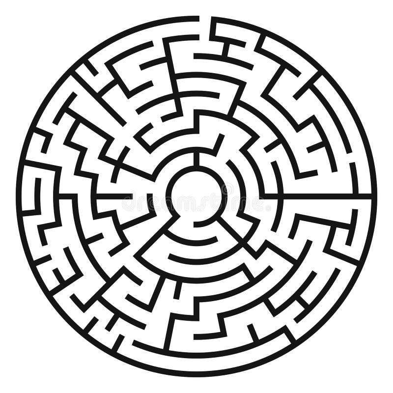 Circle Maze Vector stock vector. Illustration of beginnings - 90114829
