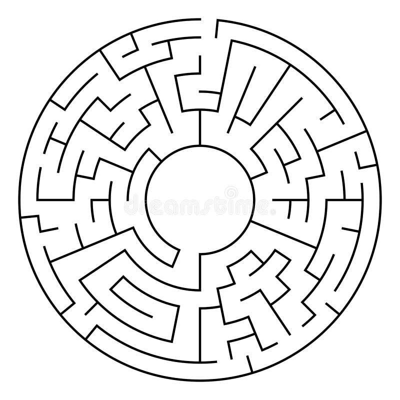 Circle Maze Vector stock vector. Illustration of circle - 65996044