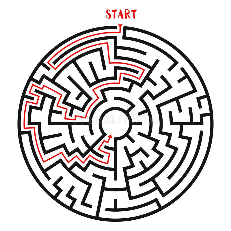 Circle Maze Vector stock vector. Illustration of labyrinth - 88049767