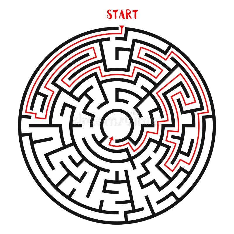 Circle Maze Vector stock vector. Illustration of pattern - 88049807