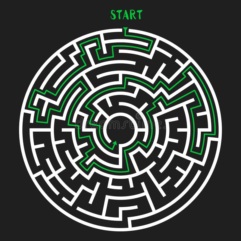 Circle Maze Vector stock vector. Illustration of border - 89116115