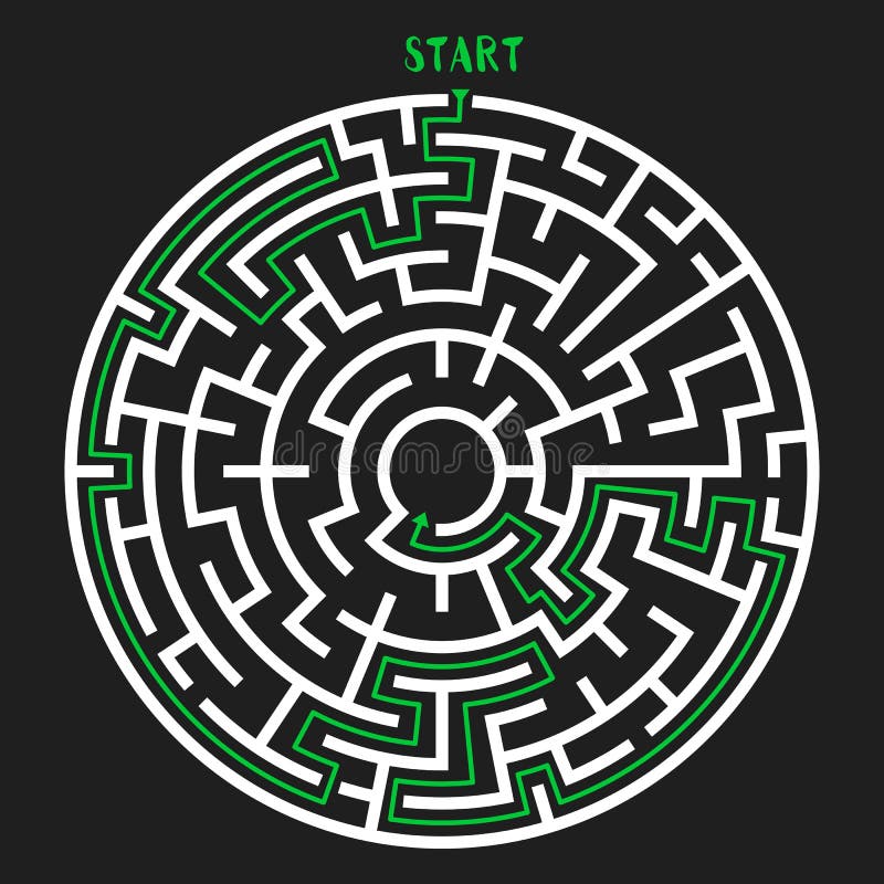 Circle Maze Vector stock vector. Illustration of direction - 89698365