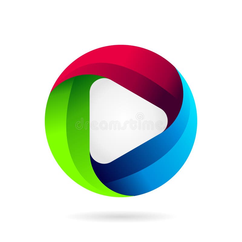 Abstract Circle Media Play Logo Design Concept Stock Vector ...