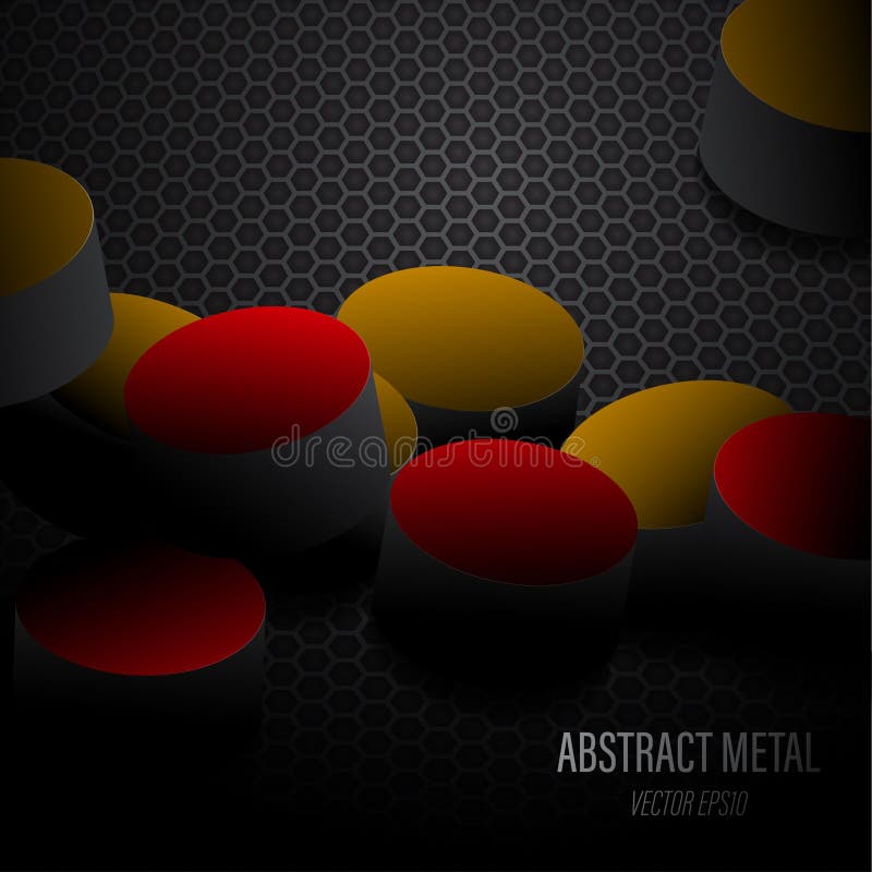 Circle Metal Shapes in Dark Scene Stock Vector - Illustration of cover ...