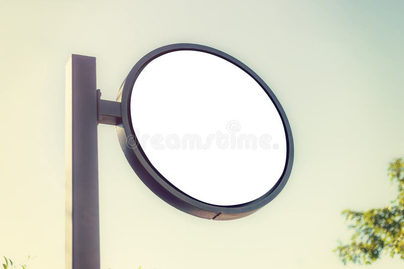 Circle Metal Sign White Color Sign with Space for Text Stock Image ...