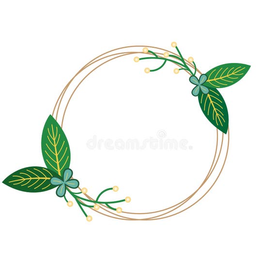 Circle Monogram Leaves Frame Stock Vector - Illustration of natural ...