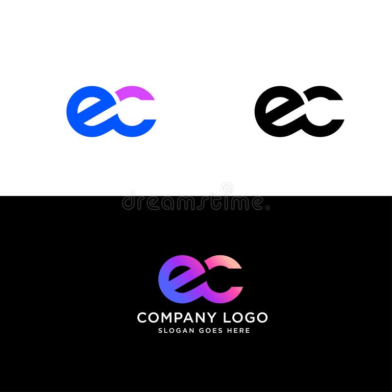 Circle Monogram Logo Icon EC,CE,E and C Logo Stock Vector ...
