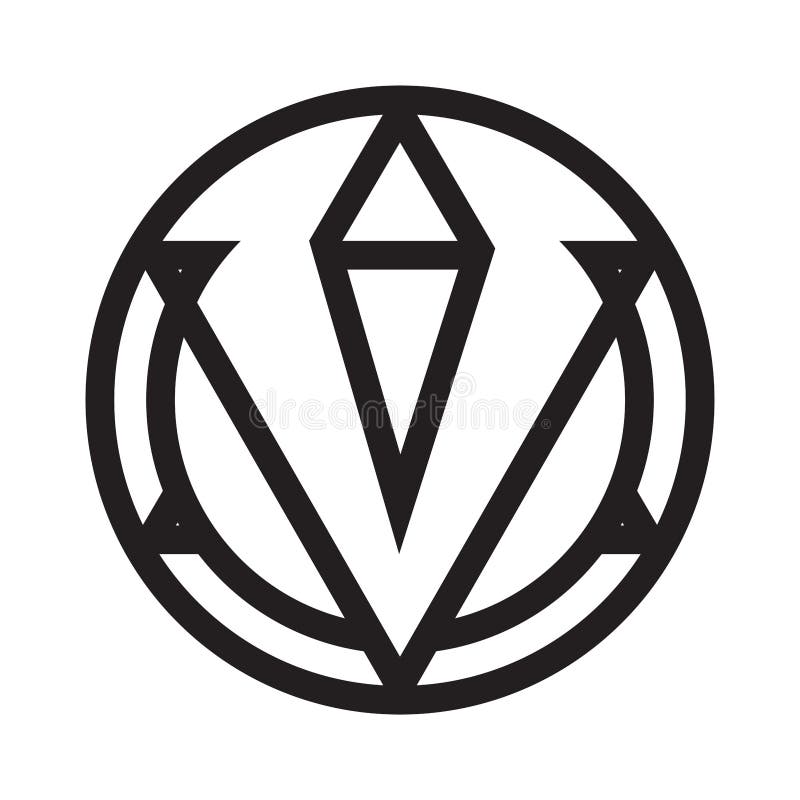 Circle monogram logo stock vector. Illustration of black - 213468752