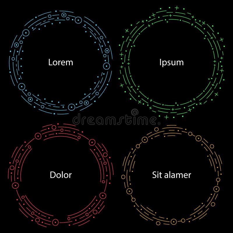 Circle monoline frames stock vector. Illustration of decoration - 76190165
