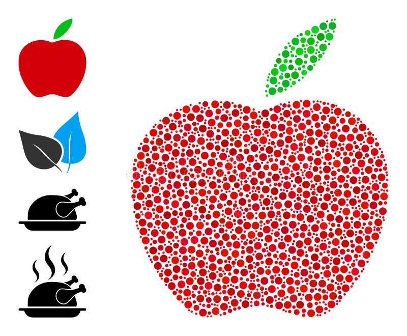 Dotted Apple Composition of Circles with Bonus Icons Stock Vector ...