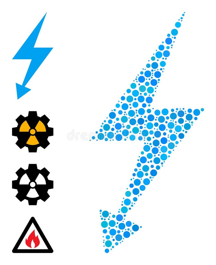 Dotted Electric Strike Mosaic of Circles and Similar Icons Stock Vector ...