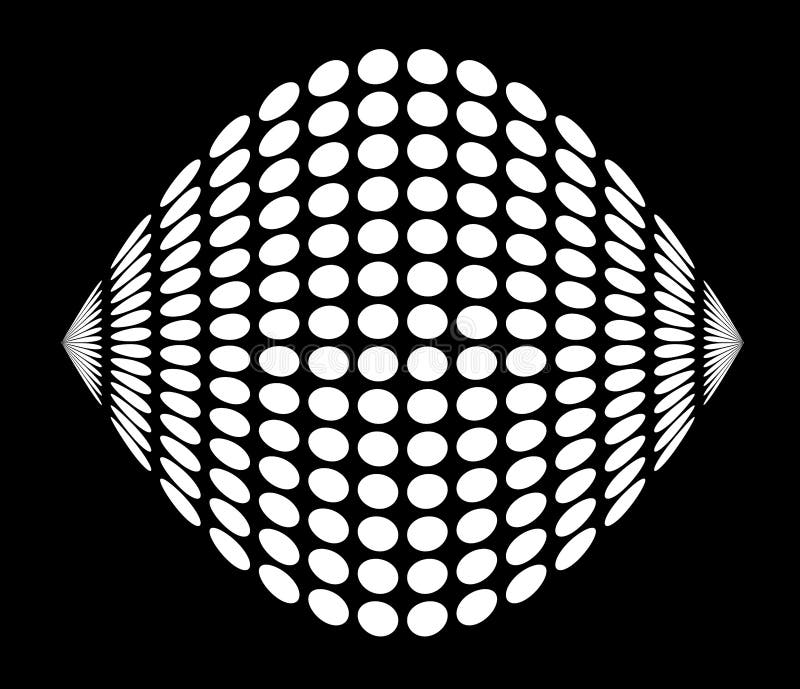 Circle Mosaic, Grid, Mesh with Distort, Deform Effect Stock Vector ...