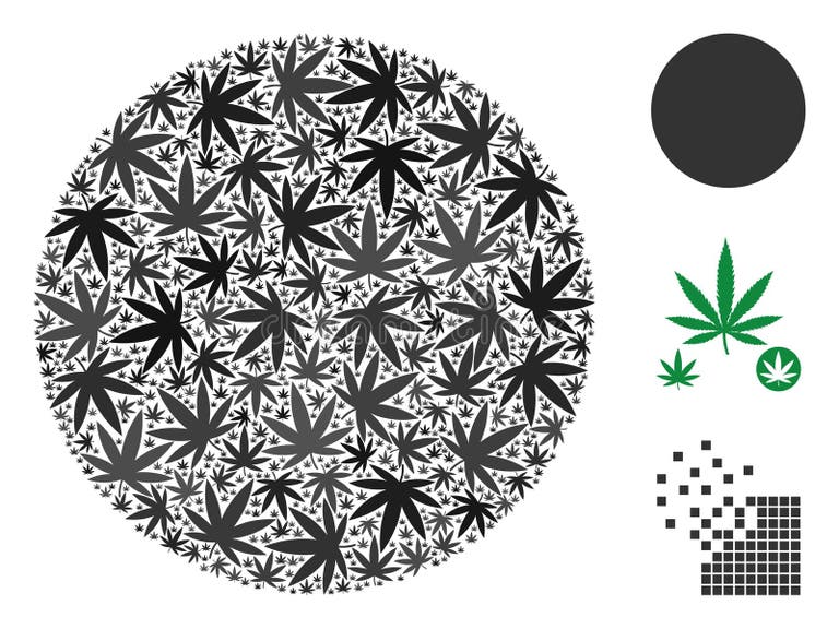 Circle Mosaic of Marijuana stock vector. Illustration of marijuana ...
