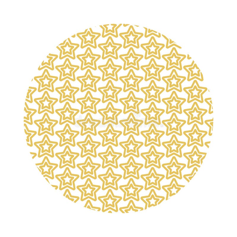 Circle Mosaic with Pattern of Golden Stars Stock Vector - Illustration ...