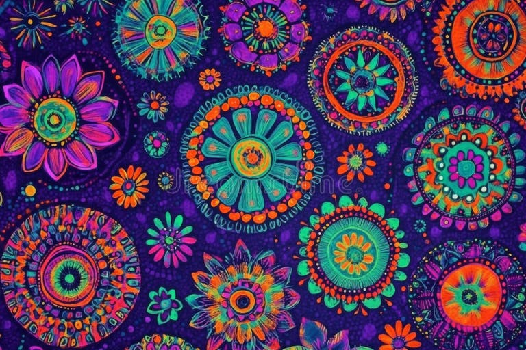 Circle Motifs in Intricate Seamless Tiling Patterns Stock Photo - Image ...