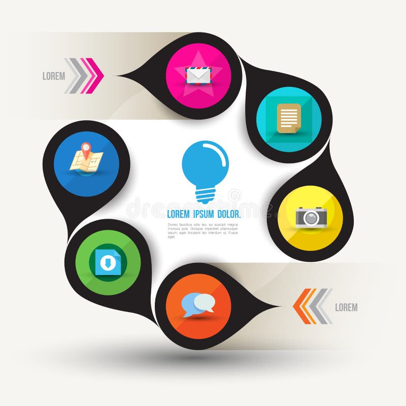 Circle motion with icons stock vector. Illustration of advertising ...