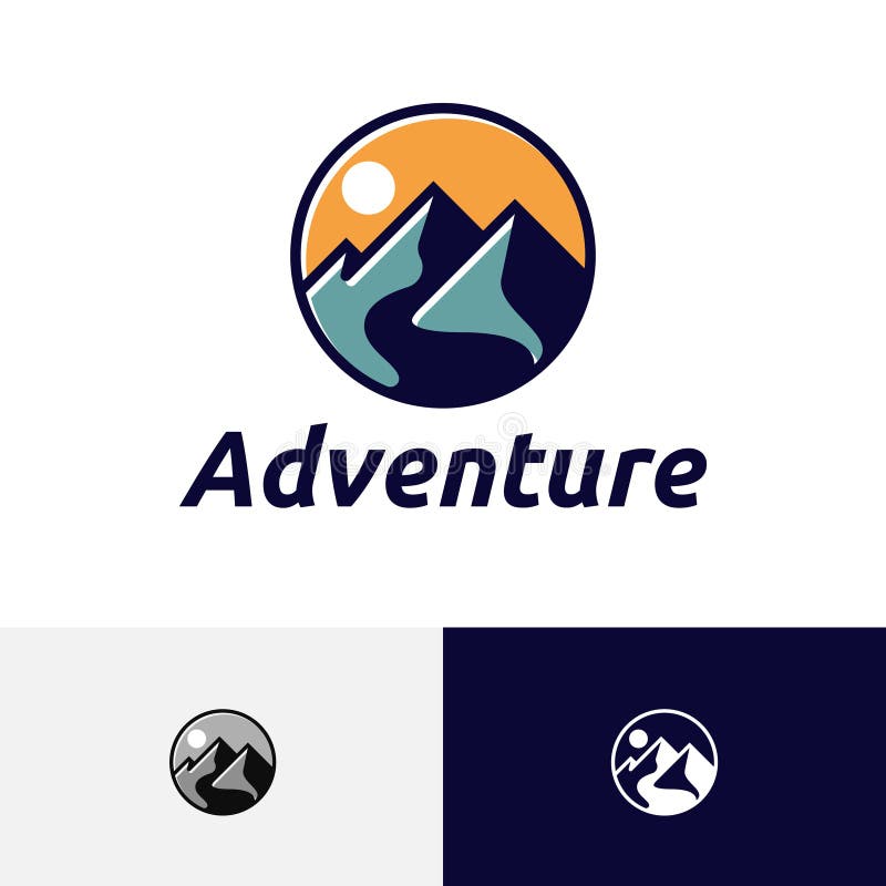 Circle Mountain Nature Climbing Camping Adventure Logo Stock ...