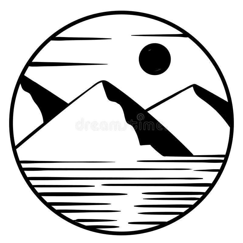 Circle Mountain Template Logo Stock Illustration - Illustration of ...