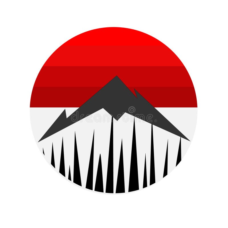 Circle Mountain Vector Silhoutte Design Stock Illustrations – 2 Circle ...