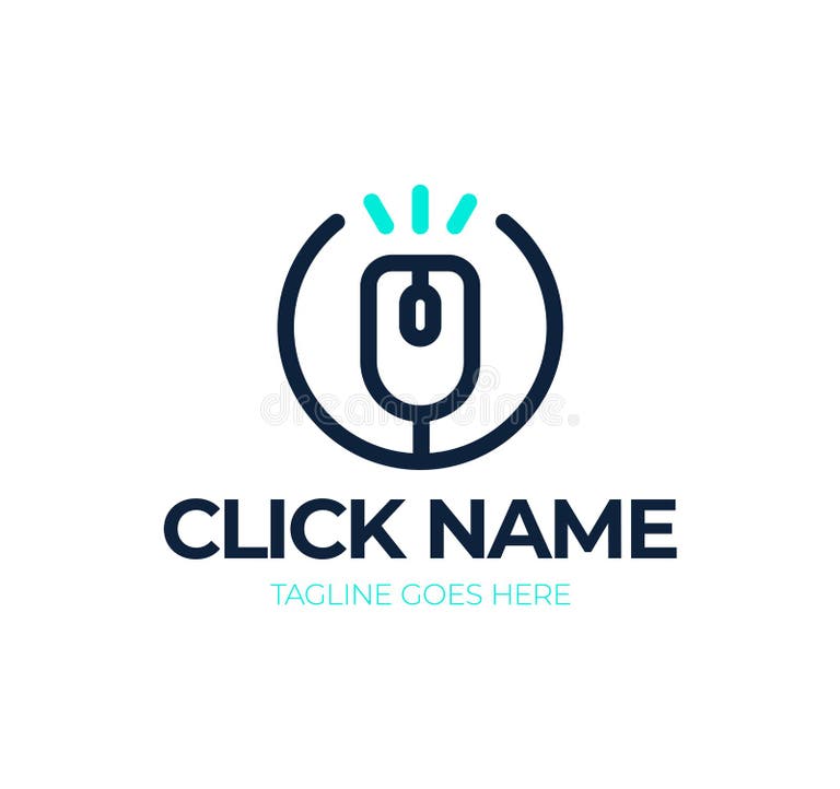 Circle Mouse Logo Design Vector. Creative Compuer Mouse Cable Circle ...