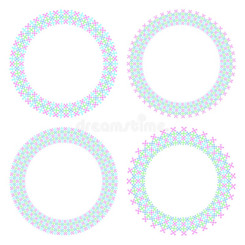 Circle Multicolor Border Pattern for Decorative Round Frame Stock ...